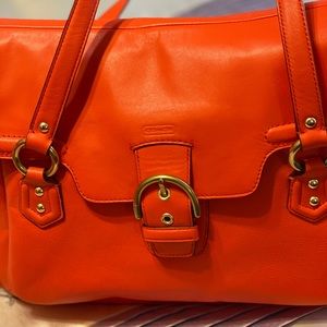 Coach | Bags | Coach Campbell Leather Eva Flap Satchel F2627 Euc | Poshmark